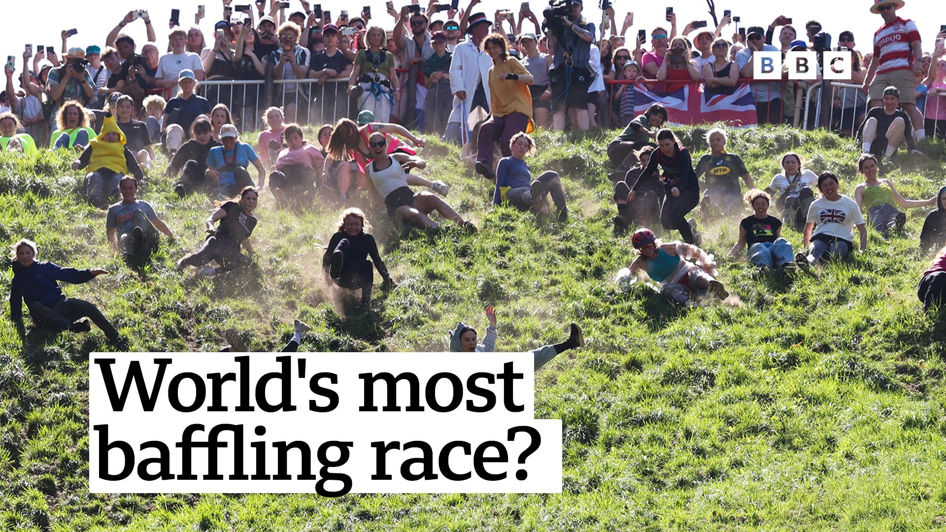 Watch: Racers hurl themselves down steep hillside chasing cheese
